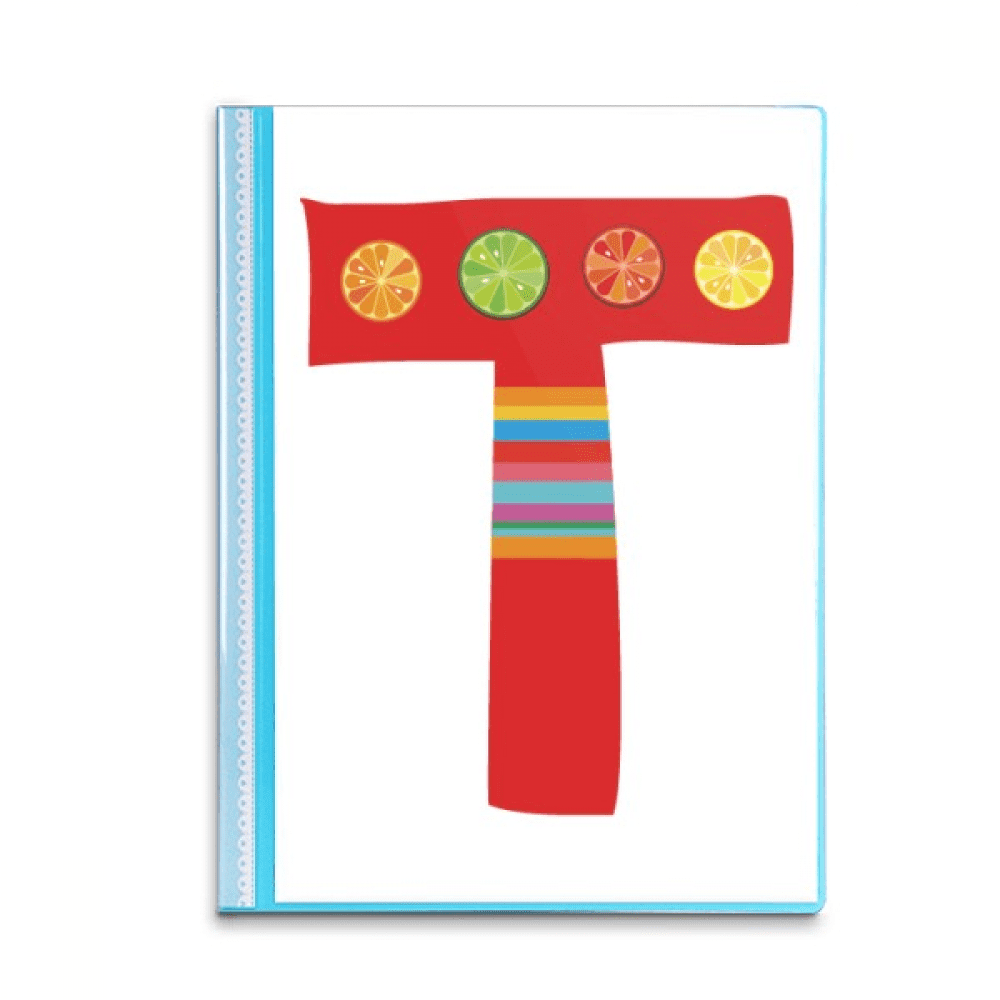 T Alphabet Orange Fruit Cute Pattern Book Sheet Protectors Portfolio ...
