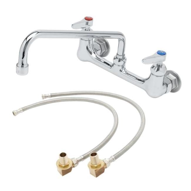 T And S Brass B-0231-Cr-Kit 8" Wall Mount Base Faucet, 1/2"Npt Male ...