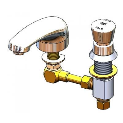 T&S Brass - 4'' c/c Single Temp Faucet, Push-Button Metering, Cold ...