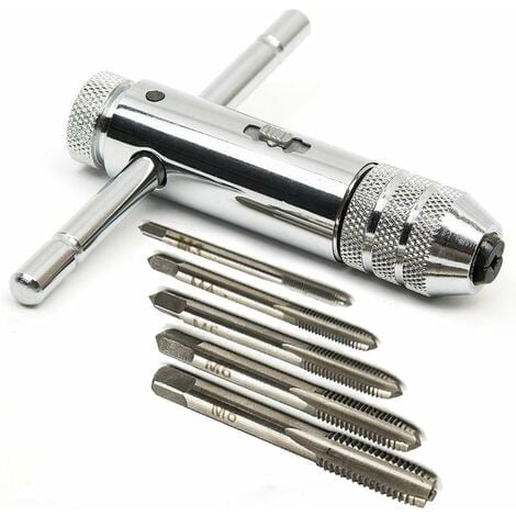 T-Bar Ratchet Tap Wrench,Adjustable HSS T-Shaped Tap Wrench Ratchet Tap ...
