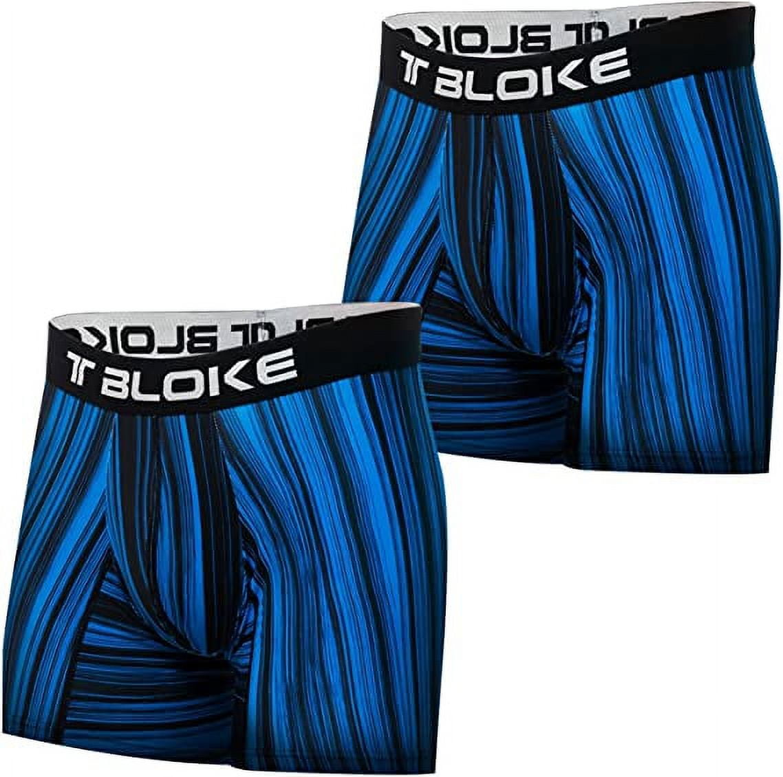 T Bloke Men Underwear, Set of 2, Size L Blue/Black Printed Mens Boxer ...