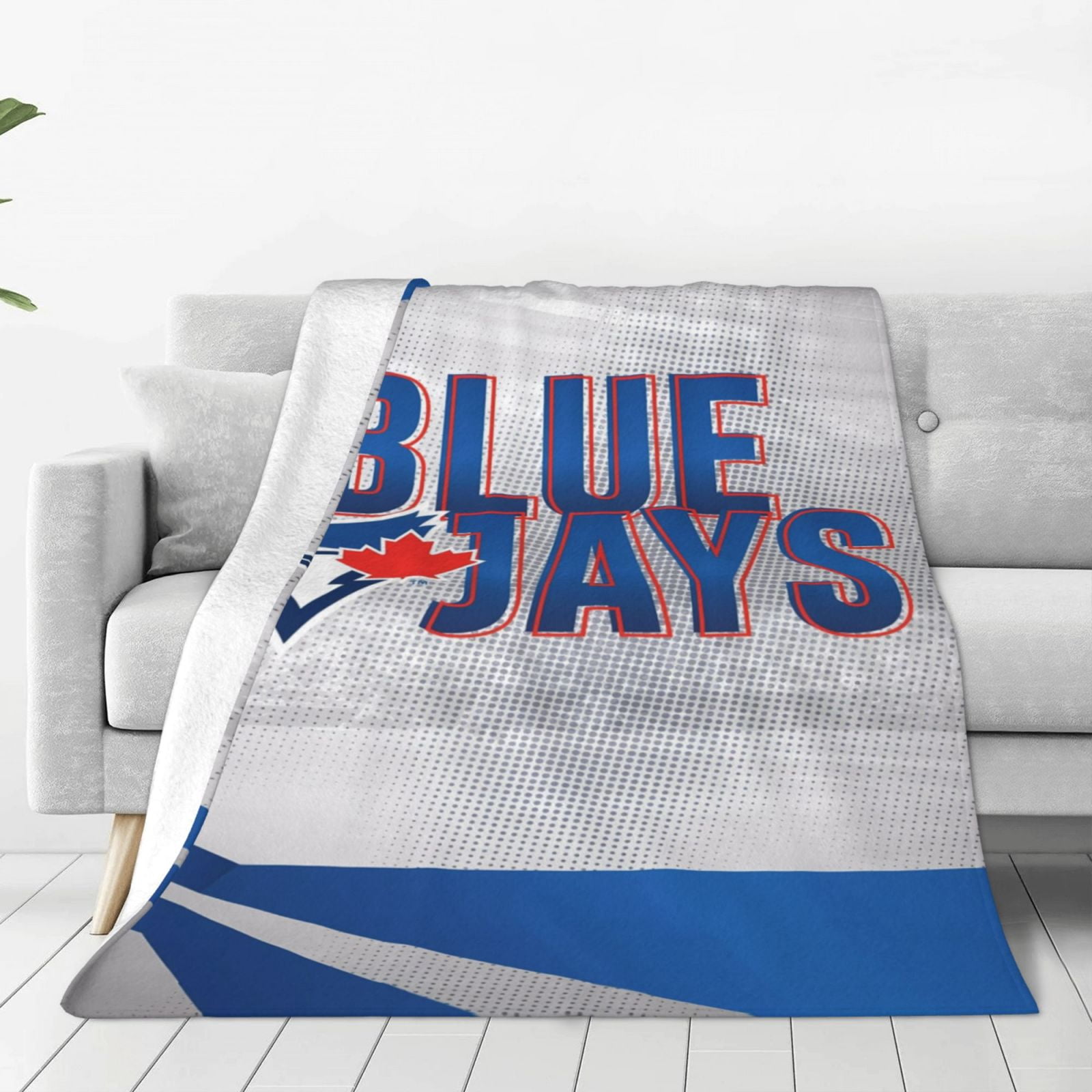 T_Blue Jays Custom Cozy Flannel Blanket, Baseball Team Themed Multi ...