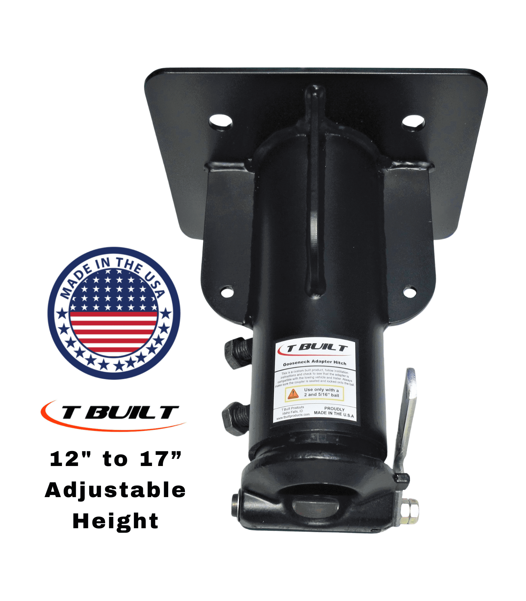 T Built 12"-17" Adjustable 5th Wheel to Gooseneck Adapter Hitch ...