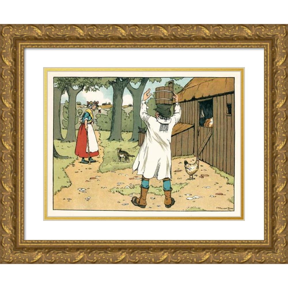 T. Butler-Stoney 14x12 Gold Ornate Wood Frame and Double Matted Museum ...