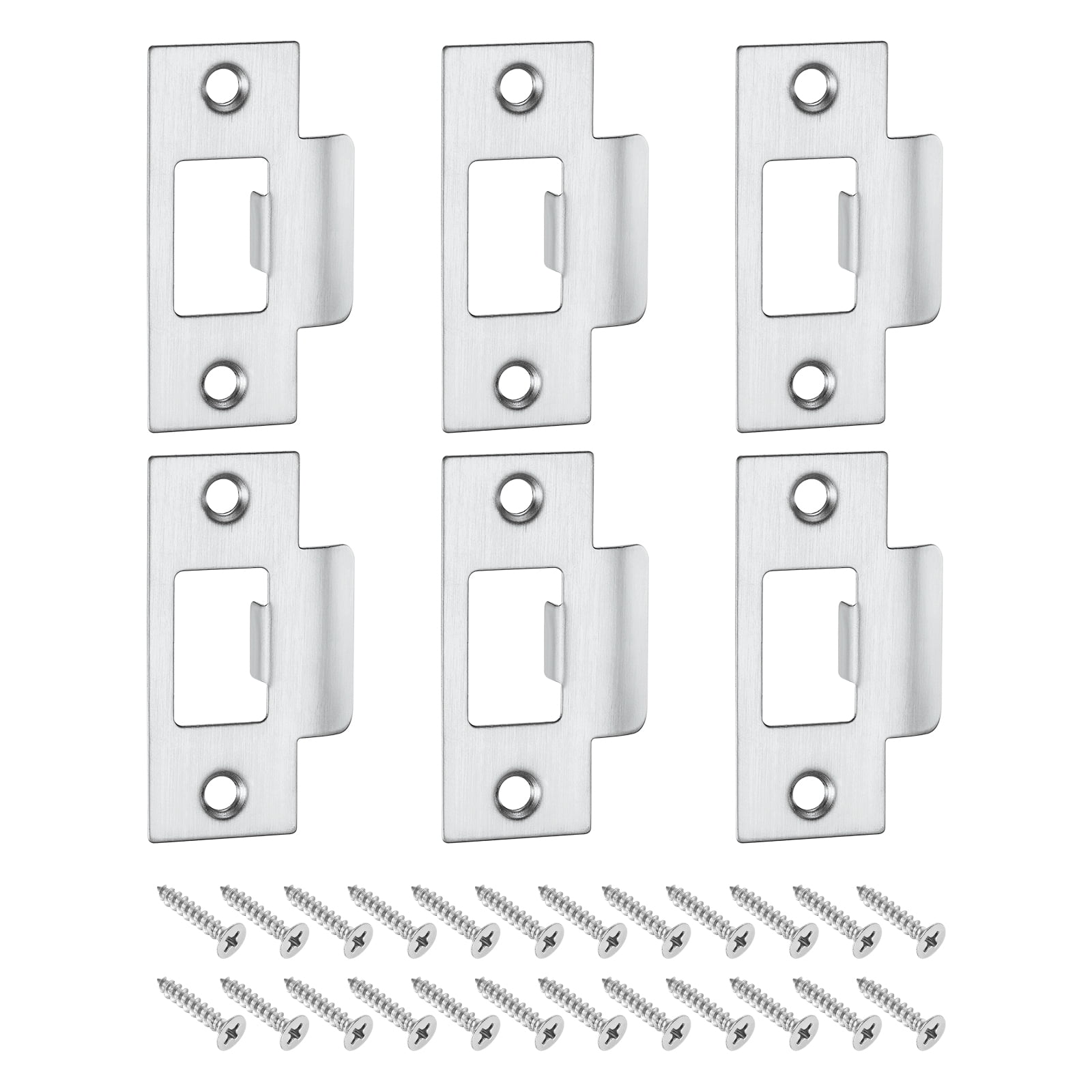 T Door Strike Plate, 6Pack 70mm x 40mm 201 Stainless Steel Latch ...