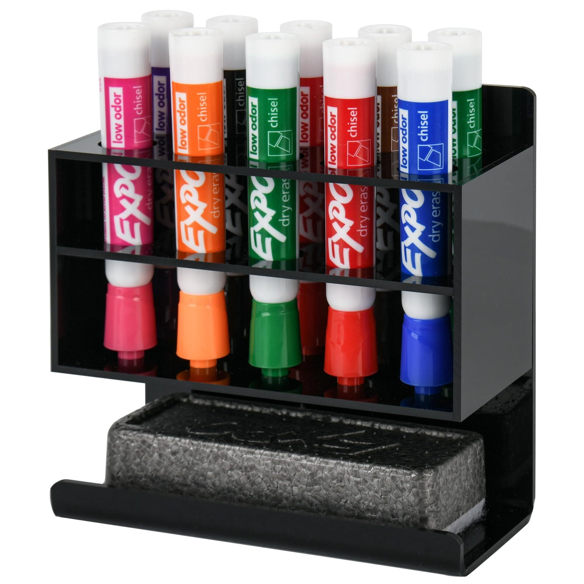 T. Dry Erase Marker Holder, Wall Mounted Acrylic Marker Holder with 10 ...