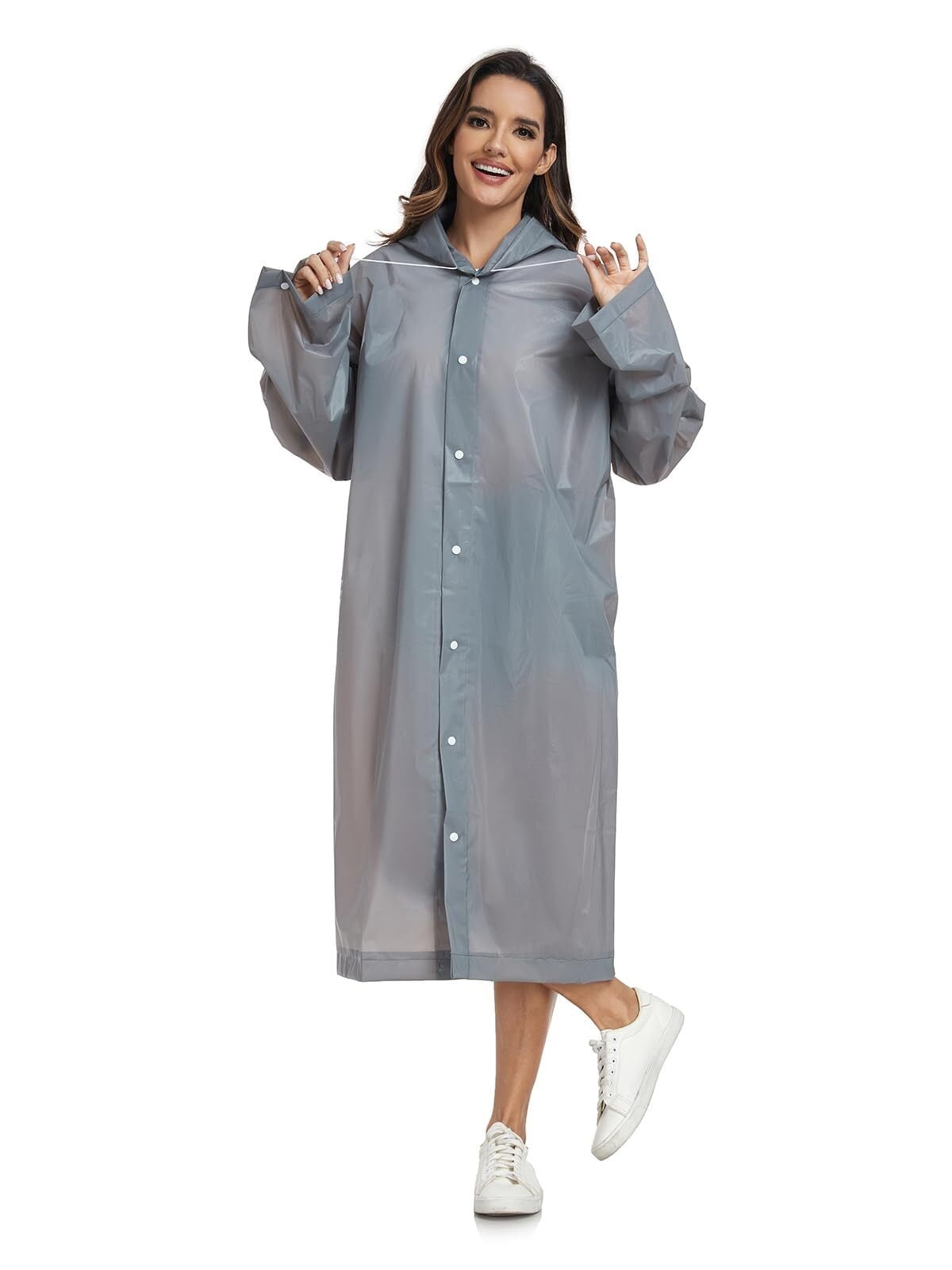 T Extra Long Rain Ponchos for Adults - EVA Rain Coats Waterproof Unisex ...