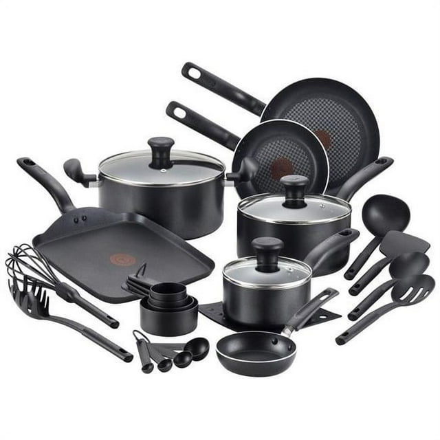 T-Fal 20 Piece Durable Aluminum Cookware Set, ProGlide Non-stick ...