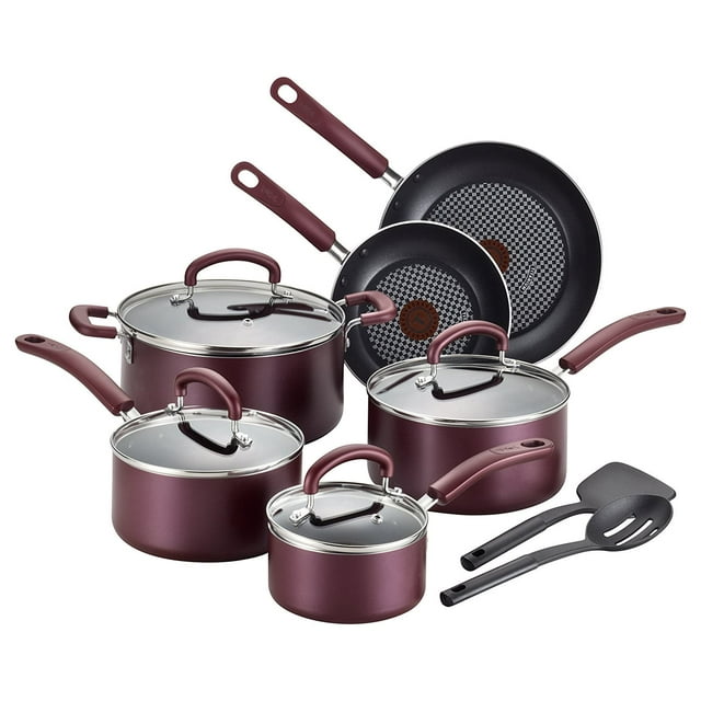 T-Fal, Color Luxe Nonstick Titanium, Dishwasher Safe 12 Piece Cookware ...