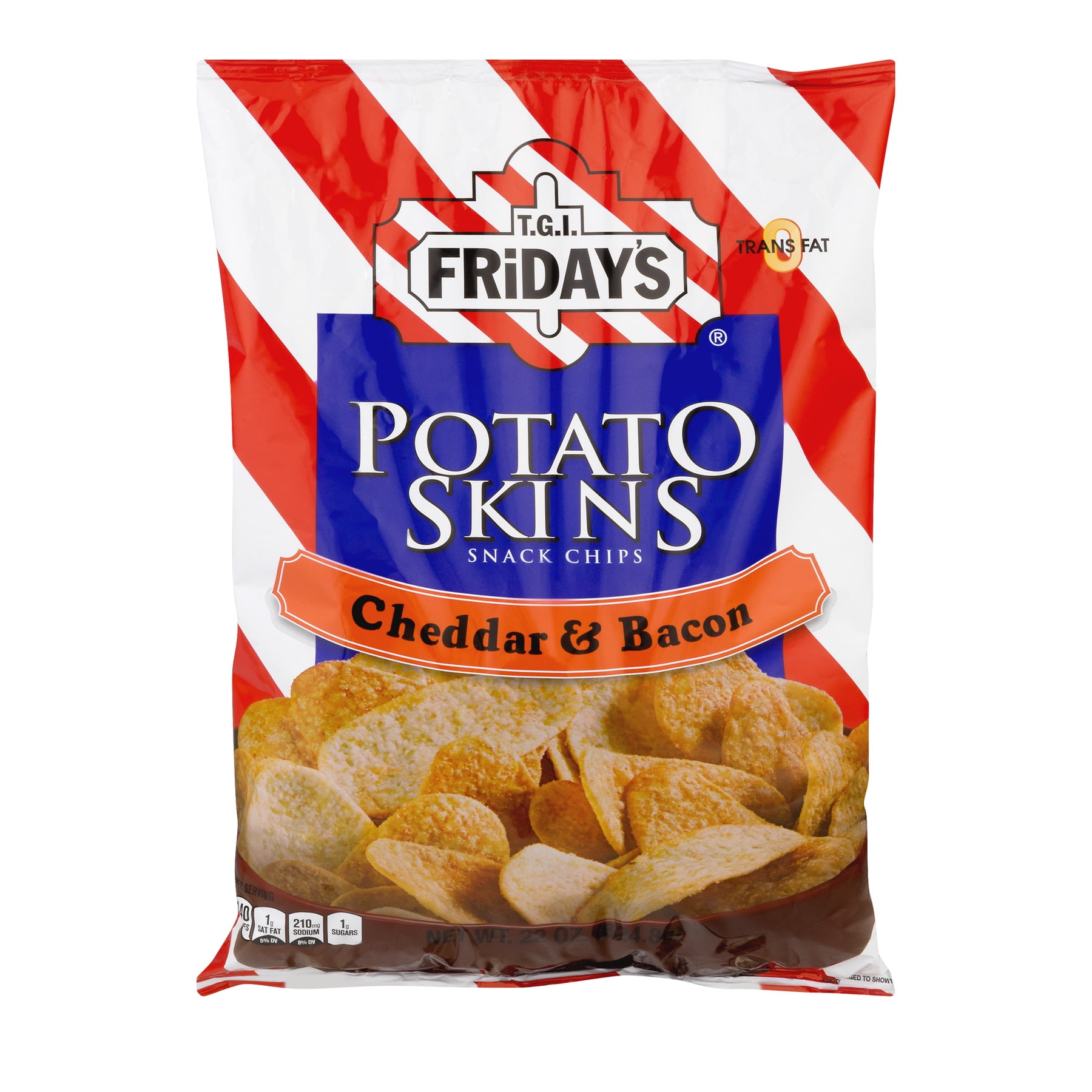 T.G.I. Friday's Cheddar & Bacon Potato Skins Snack Chips, 22 Oz ...