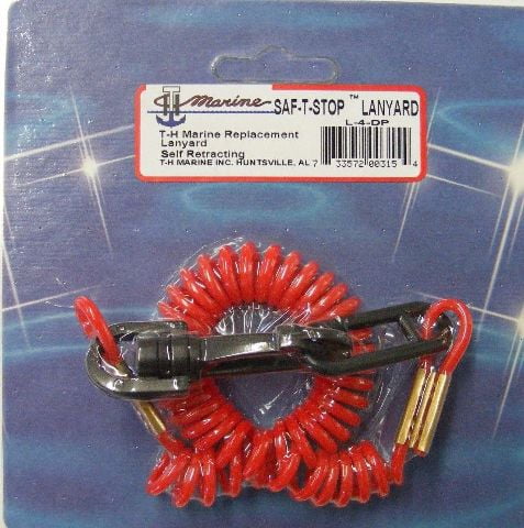 T-H Marine L-4-DP Spare Lanyard Saf-T-Stop Kill Switch Johnson Evinrude ...