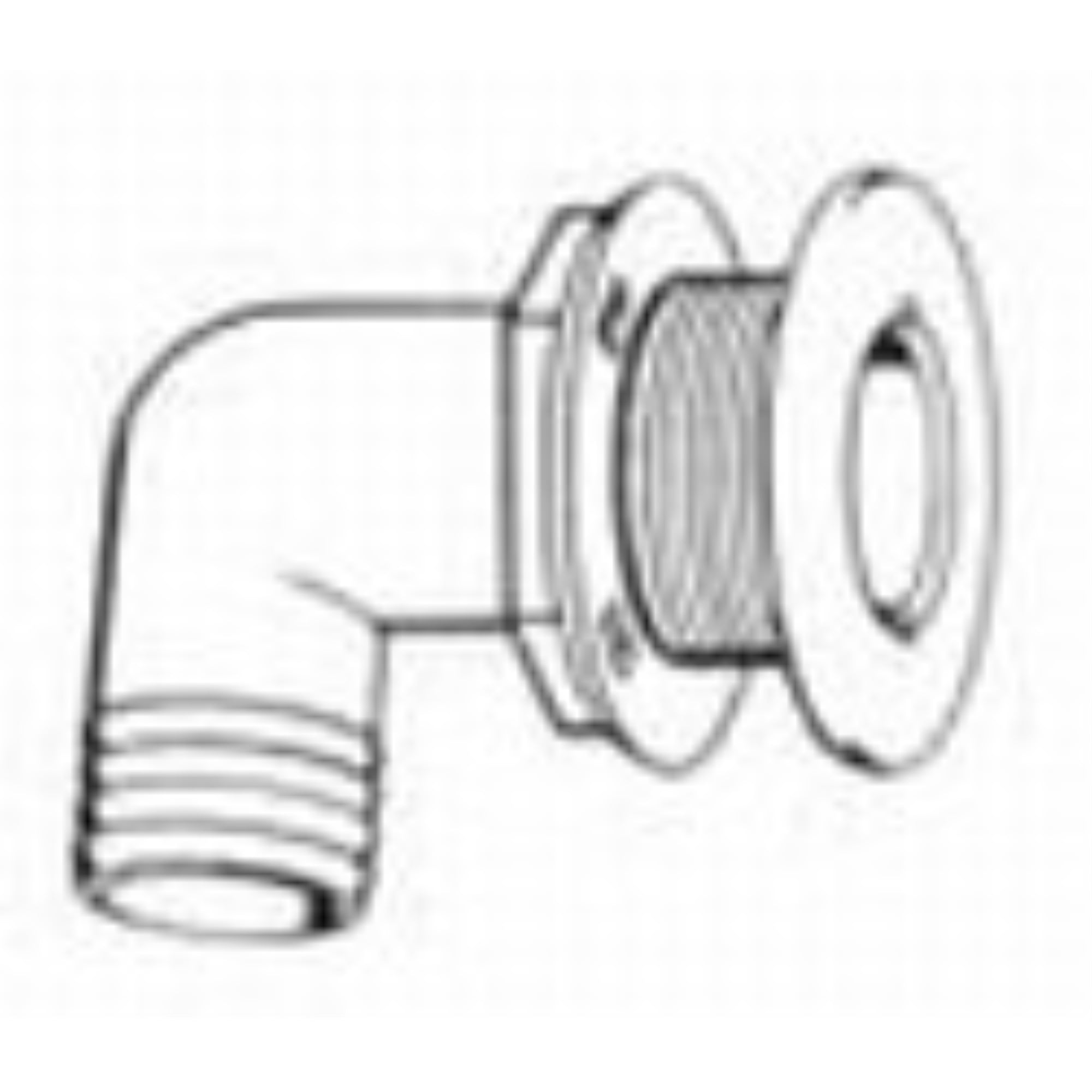 1-1/2 inch 90 degree Thru-Hull Fittings 1 1/2" Hose - White (TH-1592-DP ...