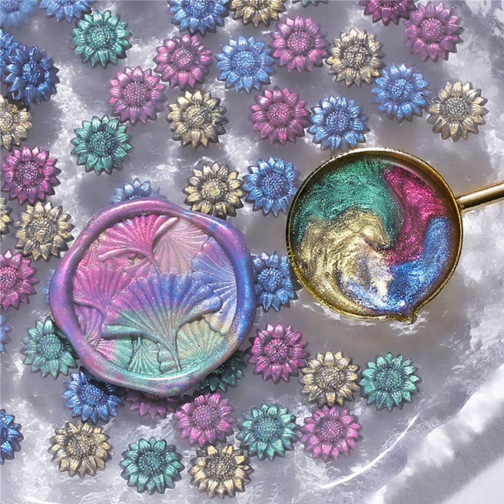 T-HOTLYST 100Pcs Flower Sealing Wax Bead Gilter Wax Seal Beads for Wax ...