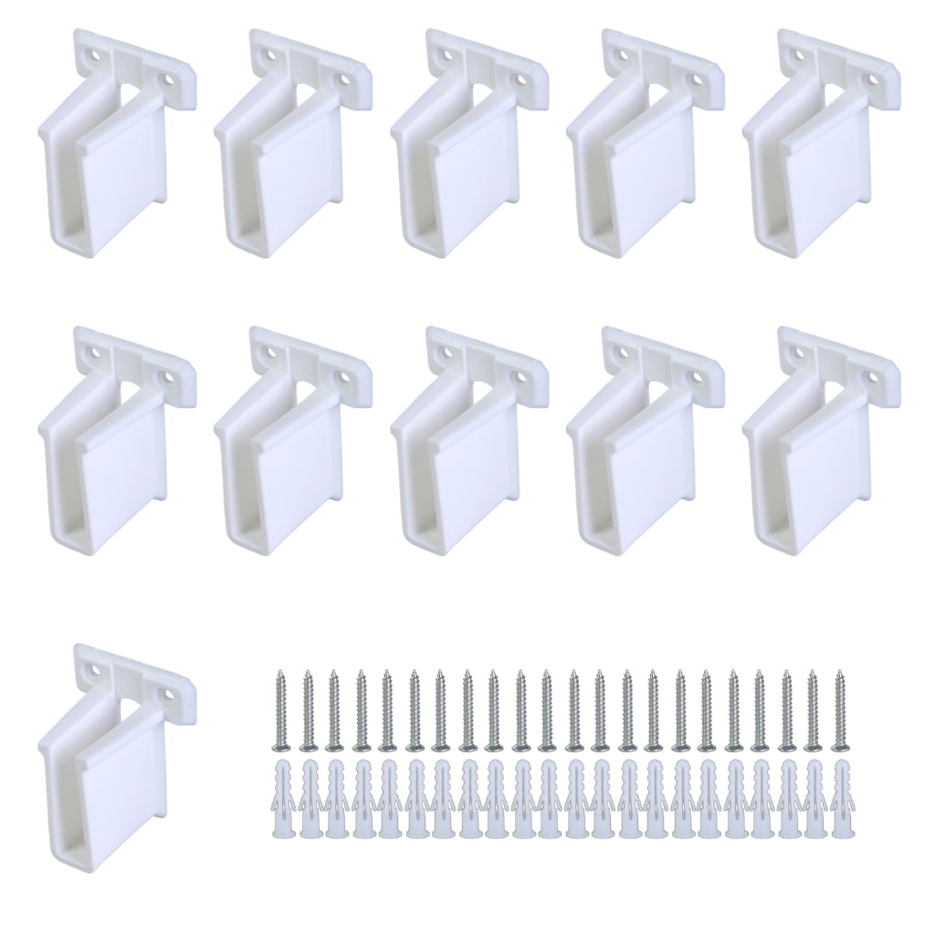 T-HOTLYST 11 Pack Portable Wire Shelf End Brackets White Stainless ...