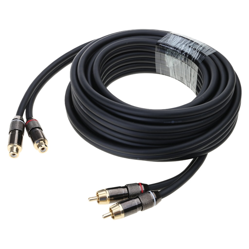 T-HOTLYST 2RCA Cable Extension Extender 2RCA Male to Female Sound Cable ...