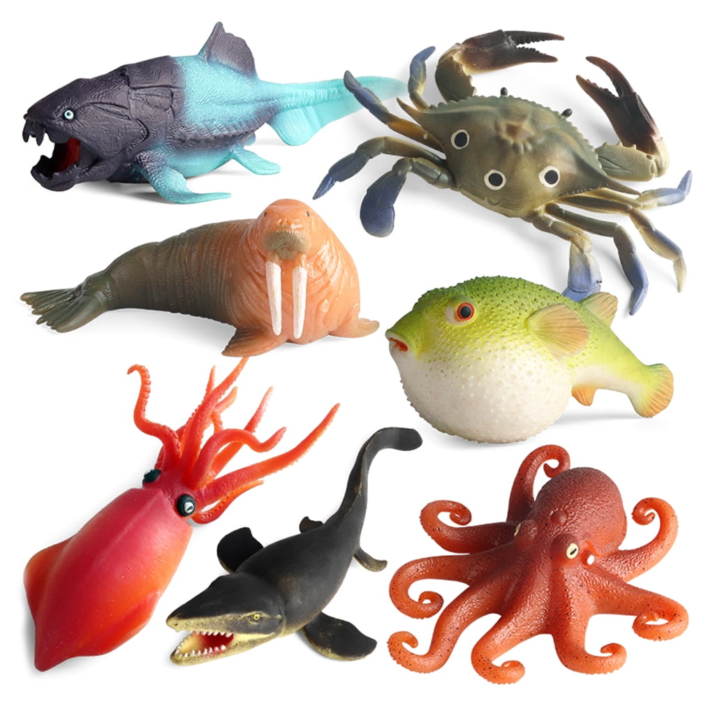 T-HOTLYST 5-8in Miniature Sea Animals Toy Figure Marine Animal Walrus ...