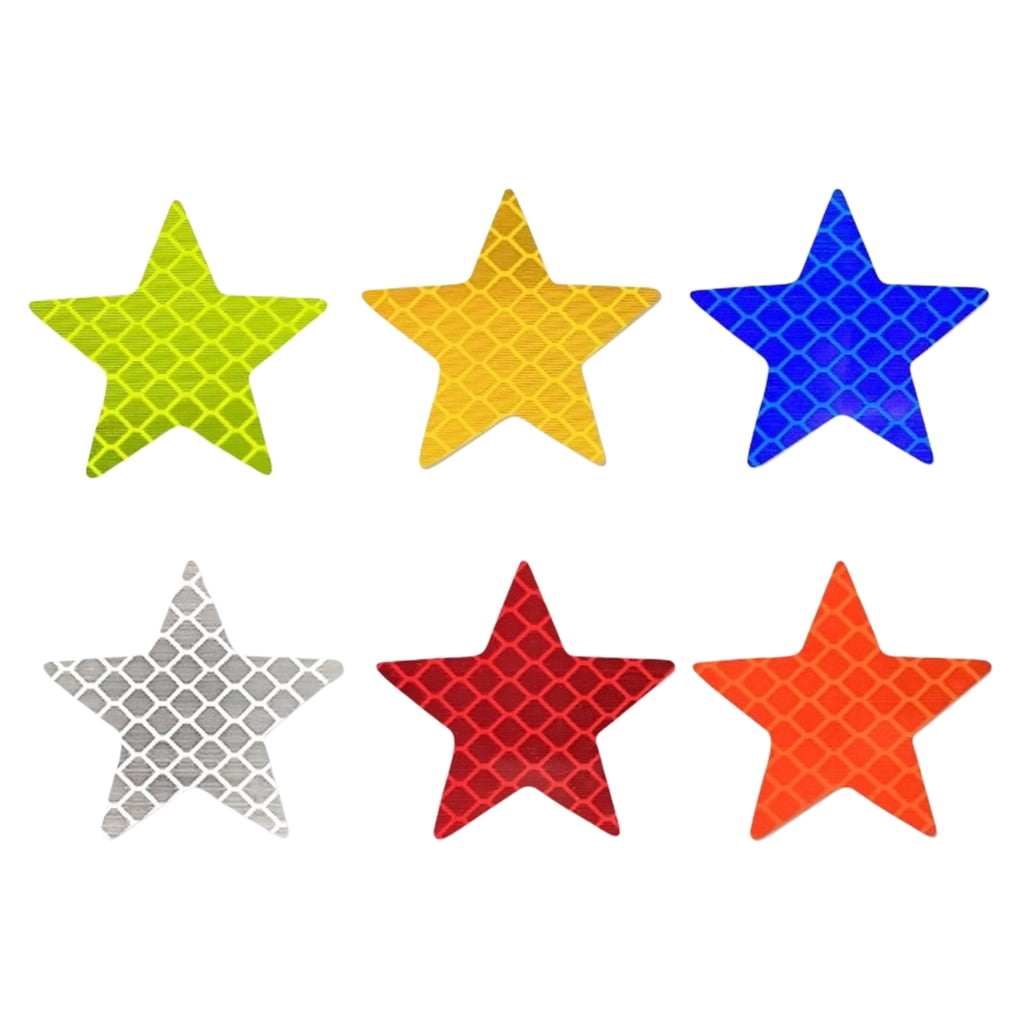 T-HOTLYST 6pcs Reflective Star Decals for Car Motorcycles Night ...