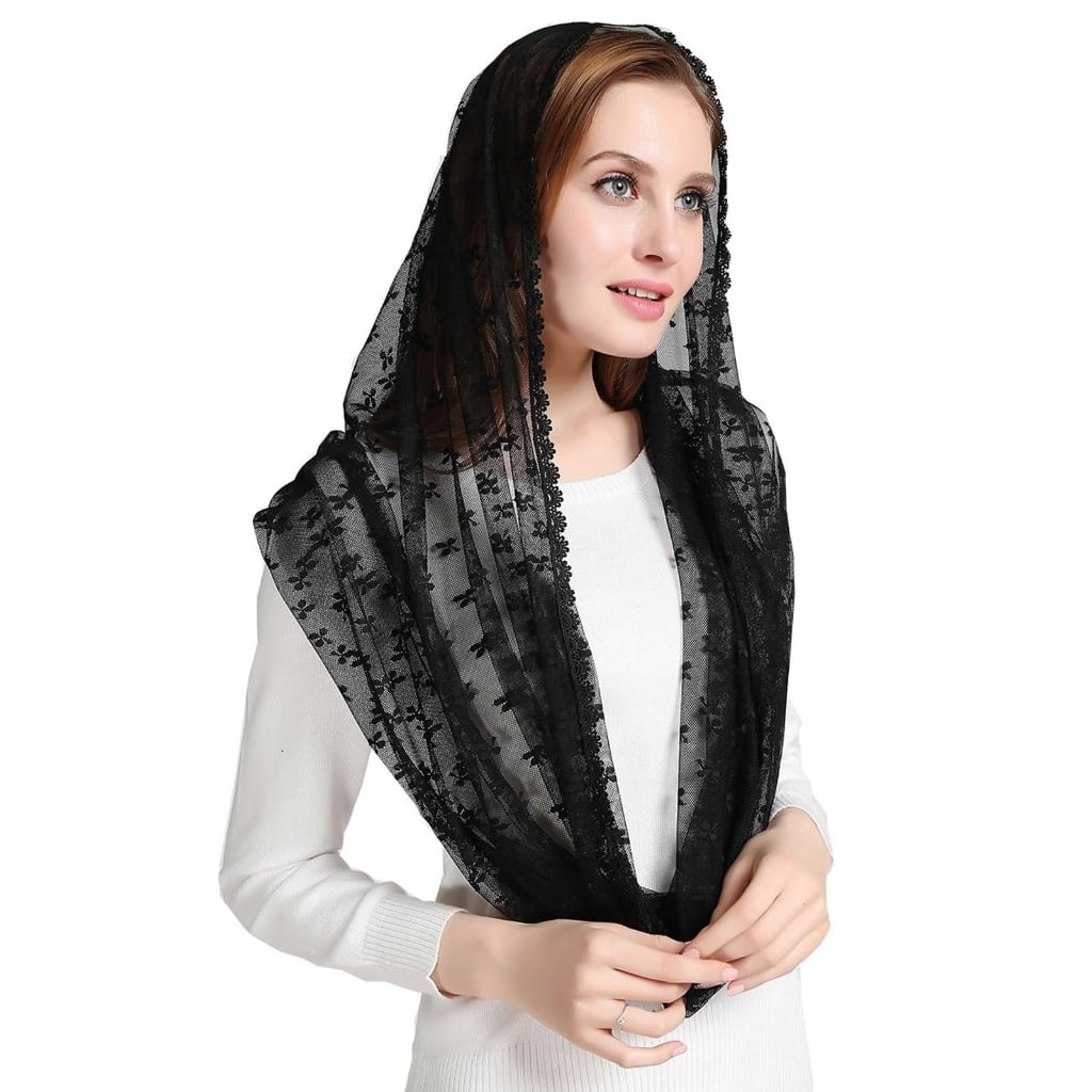 T-HOTLYST French Lace Mantilla Veils for Wedding Traditional Hijab ...