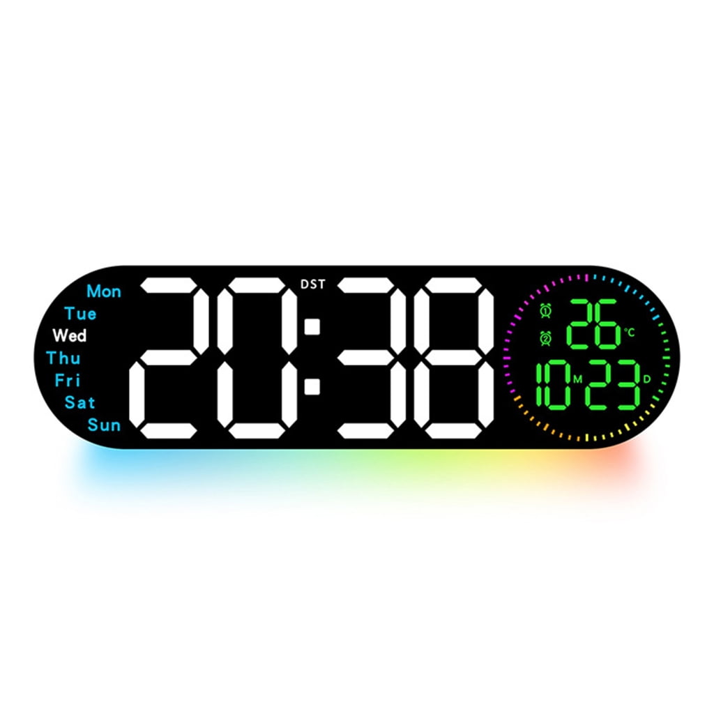 T-HOTLYST LED Digital Clock Wall &Desk Mount Alarms Clock with ...