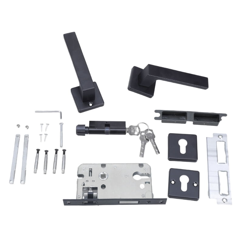 T-HOTLYST Matte Black Interior Dummy Door Levers Set 2Pieces Portable ...