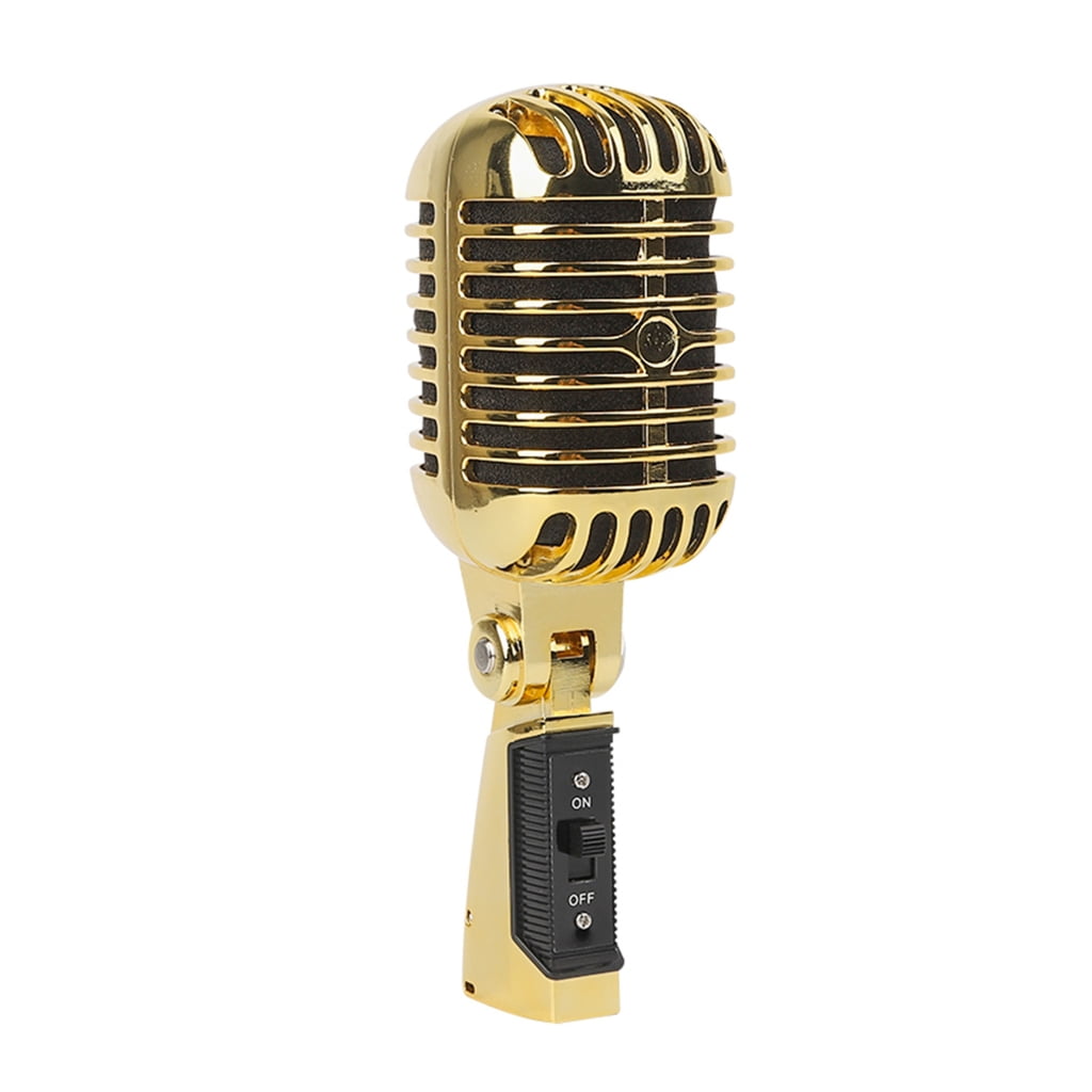 T-HOTLYST Retro Microphone Vintage Dynamic Vocal Microphone Metal Frame ...