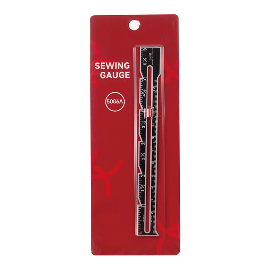 T-HOTLYST Sewing Gauge Sewing Measuring Tool Metal Sliding Gauge Fabric ...