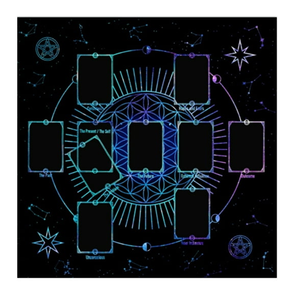 Divinations Tablecloth Reading Card Astrologys Tarots Cards Tablecloth ...
