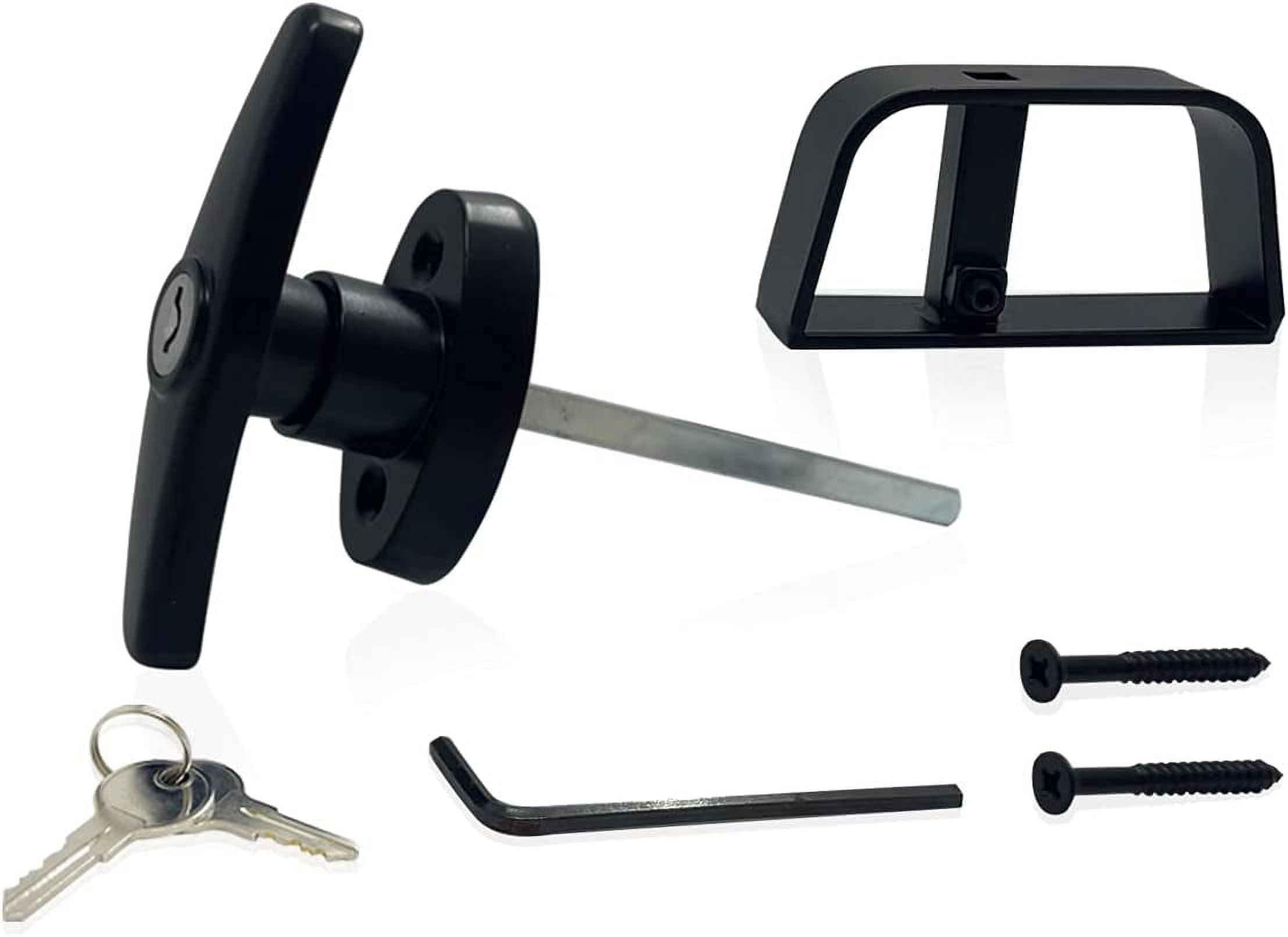 T-Handle Lock Shed Door Latch Lock Kit with 2 Keys and 2 Screws, 4-1 ...