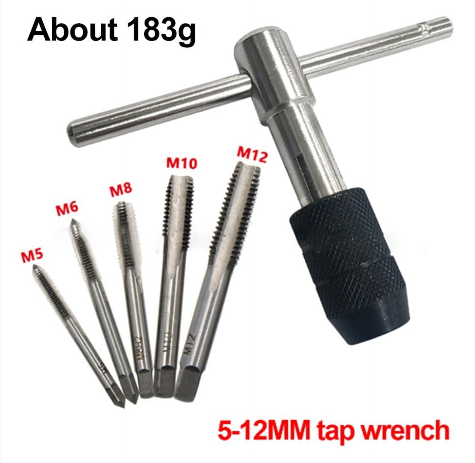 T Handle Ratchet Tap Wrench Set 6pcs M5M12 Tap Drill Set for Machinist ...