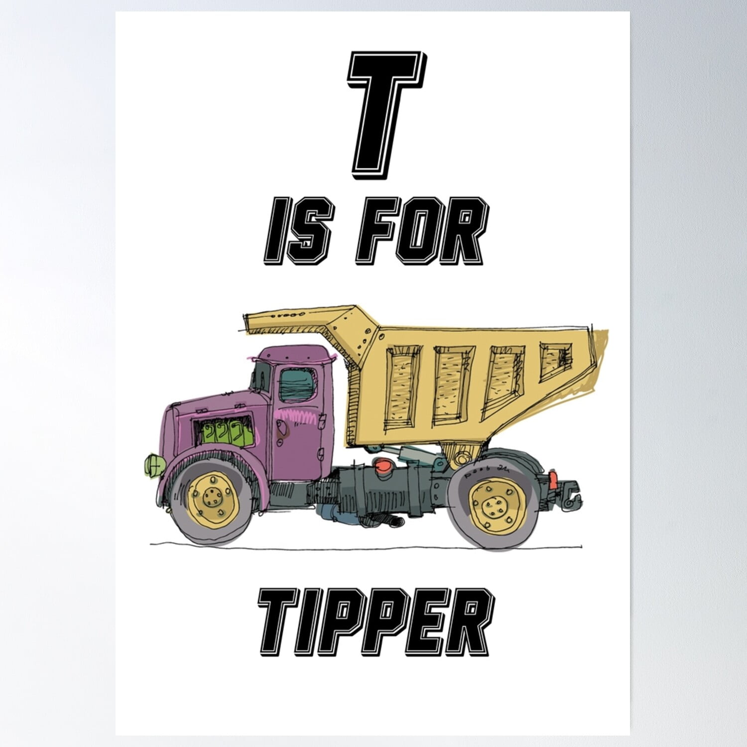T Is For Tipper Poster Wall Art, Modern Wall Decor, 12x18 UNFRAMED ...