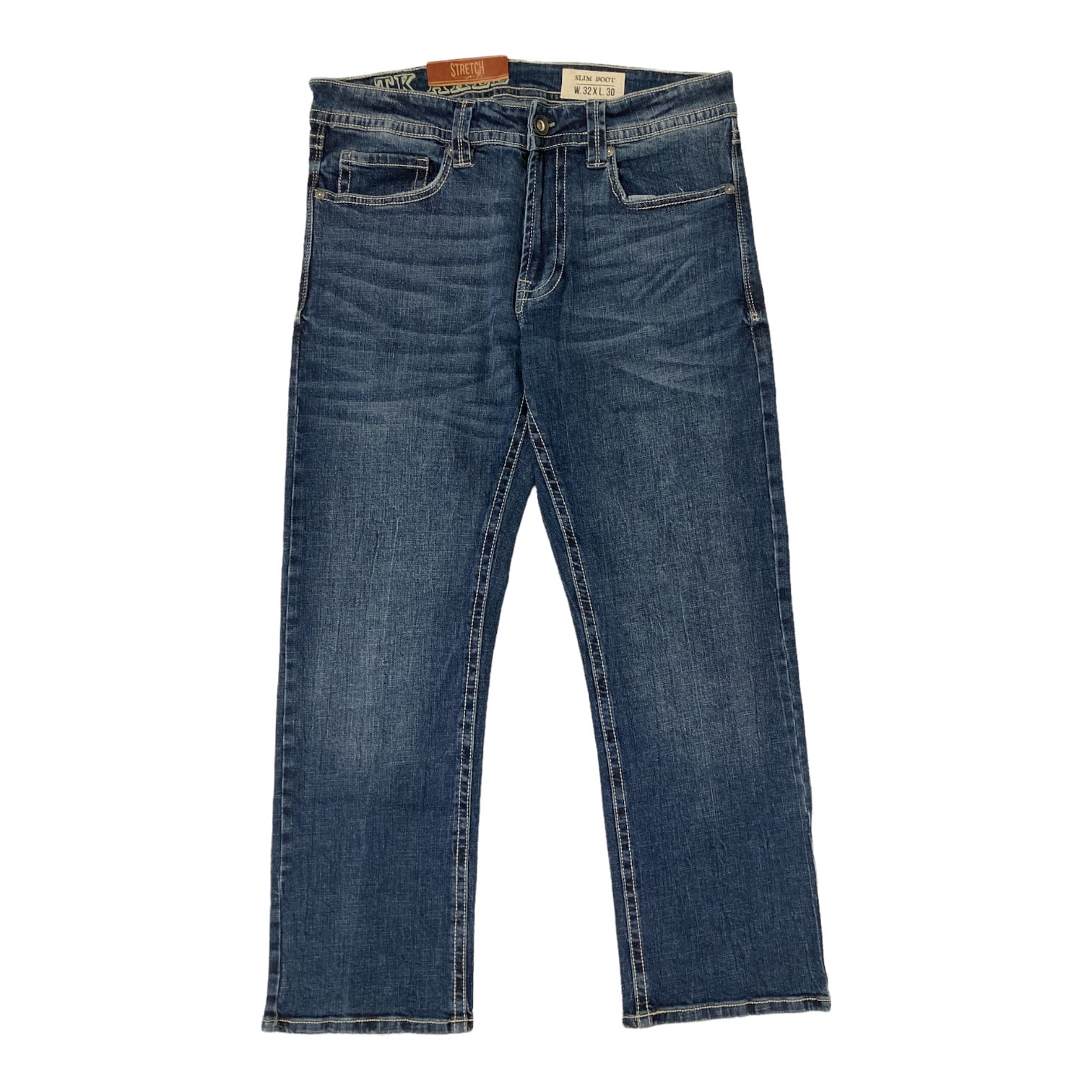 T.K. Axel Men's Flattering Slim Boot Cut Button & Zip Stretch Denim ...