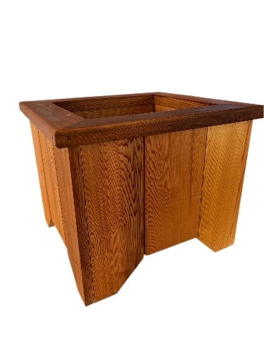 T&L Small Square Planter Box - cedar stained - Walmart.com