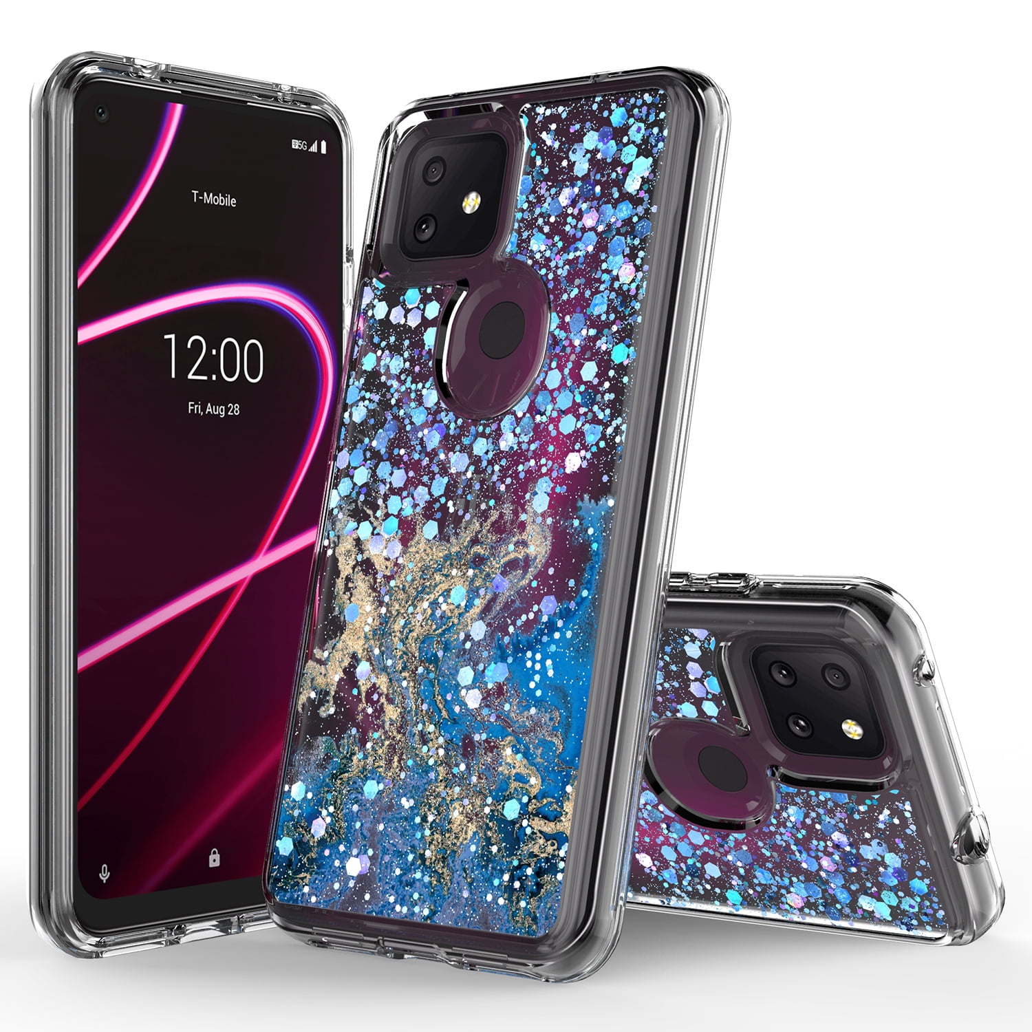 T-Mobile REVVL 4 Plus Case, Rosebono Hybrid Bling Glitter Sparkle Epoxy ...