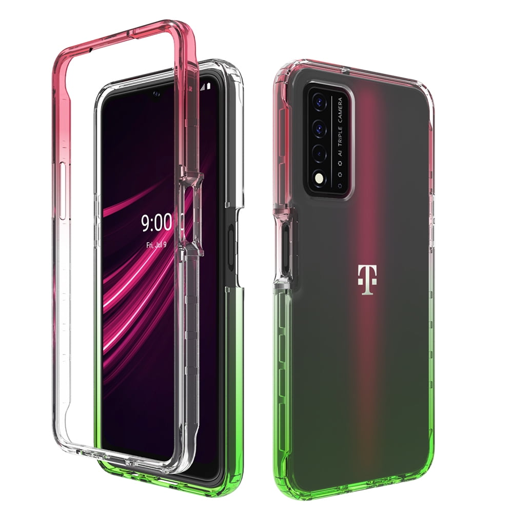 T-Mobile REVVL V+ 5G Case, Rosebono Hybrid Gradient Transparent Soft ...