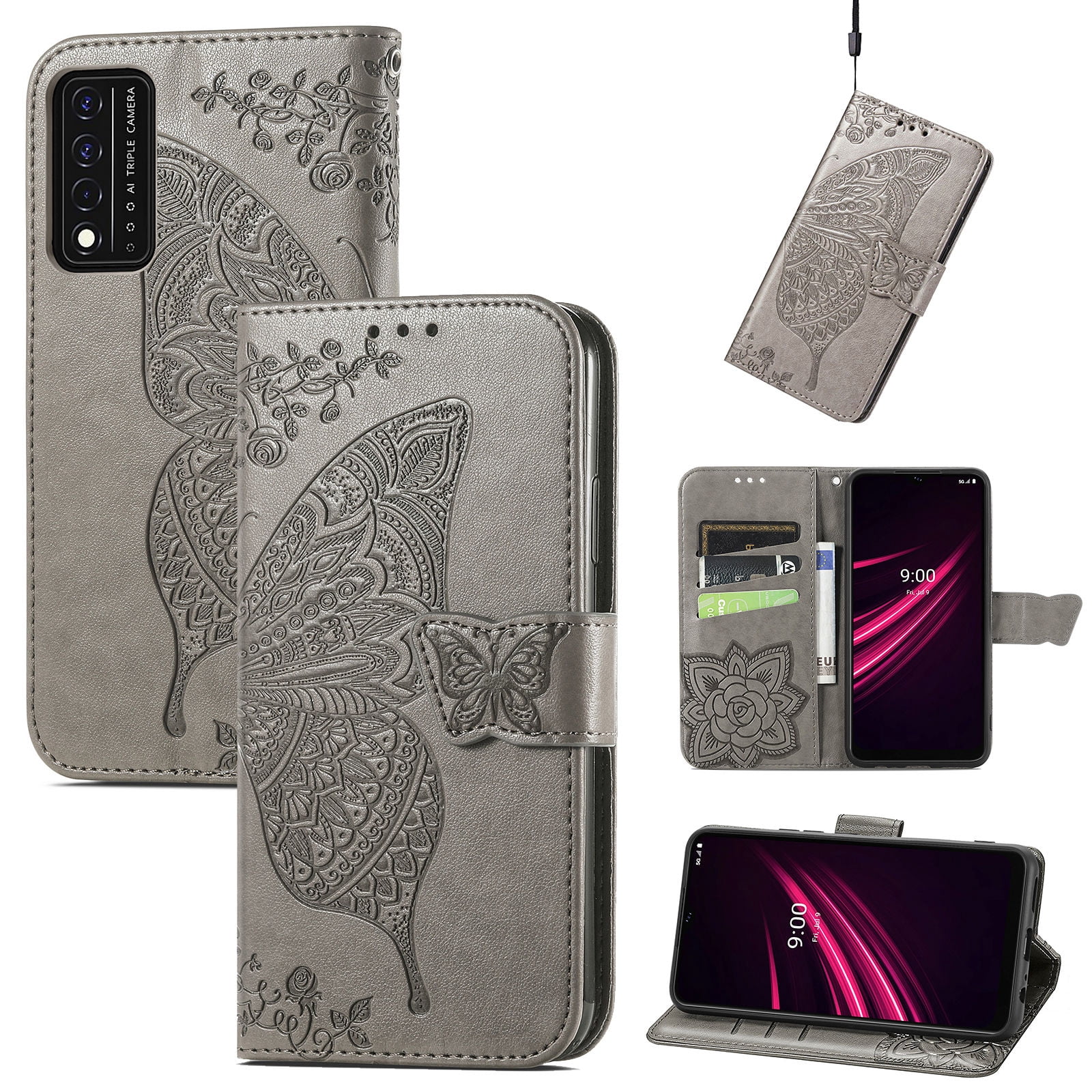 T-Mobile REVVL V+ 5G Case, T-Mobile REVVL V+ 5G Wallet Folio Case ...