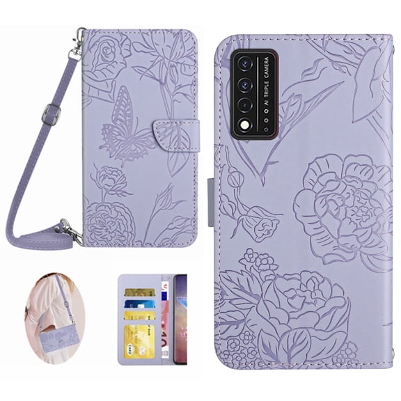 for Samsung Galaxy A32 4G Phone Case Wallet,Crossbody Strap Women Flip ...