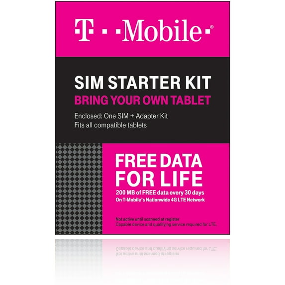 T-Mobile Tablet nano SIM card with Adapter Activation Kit - Walmart.com