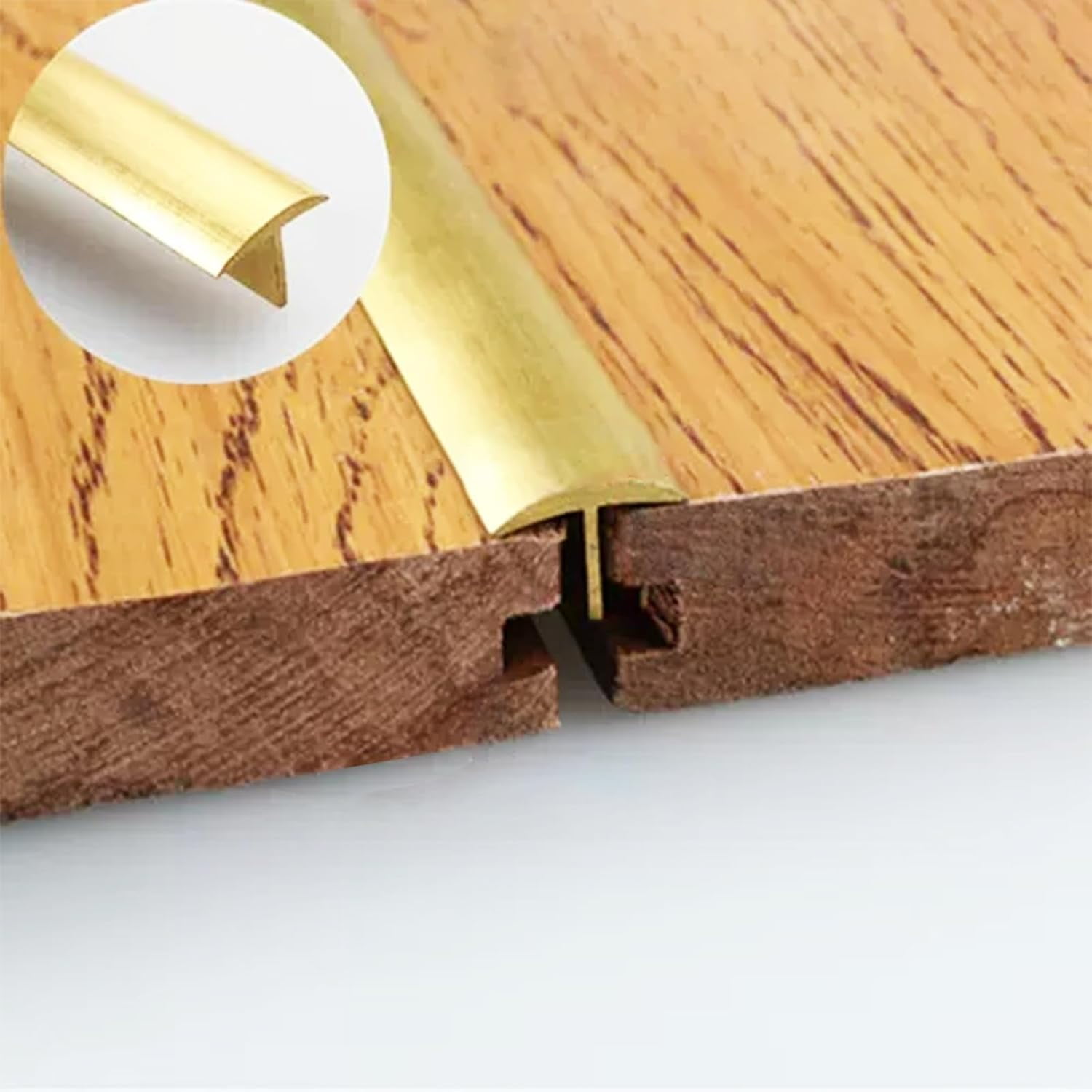 T Molding Floor Transition Strip Brass, Vinyl Flooring Gap Covering ...