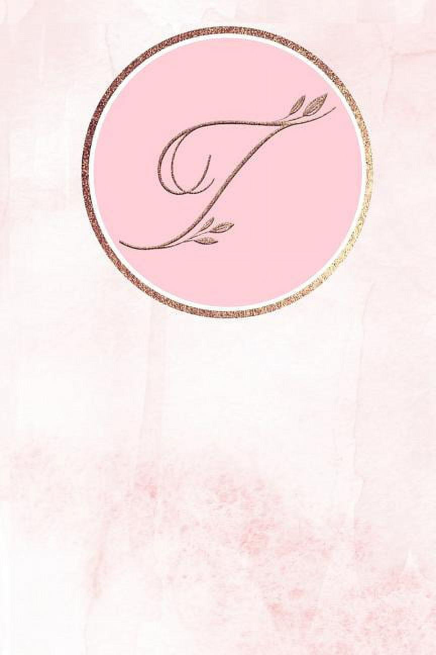 T: Monogram Journal Monogrammed with Personalized Rose Gold Letter 't ...