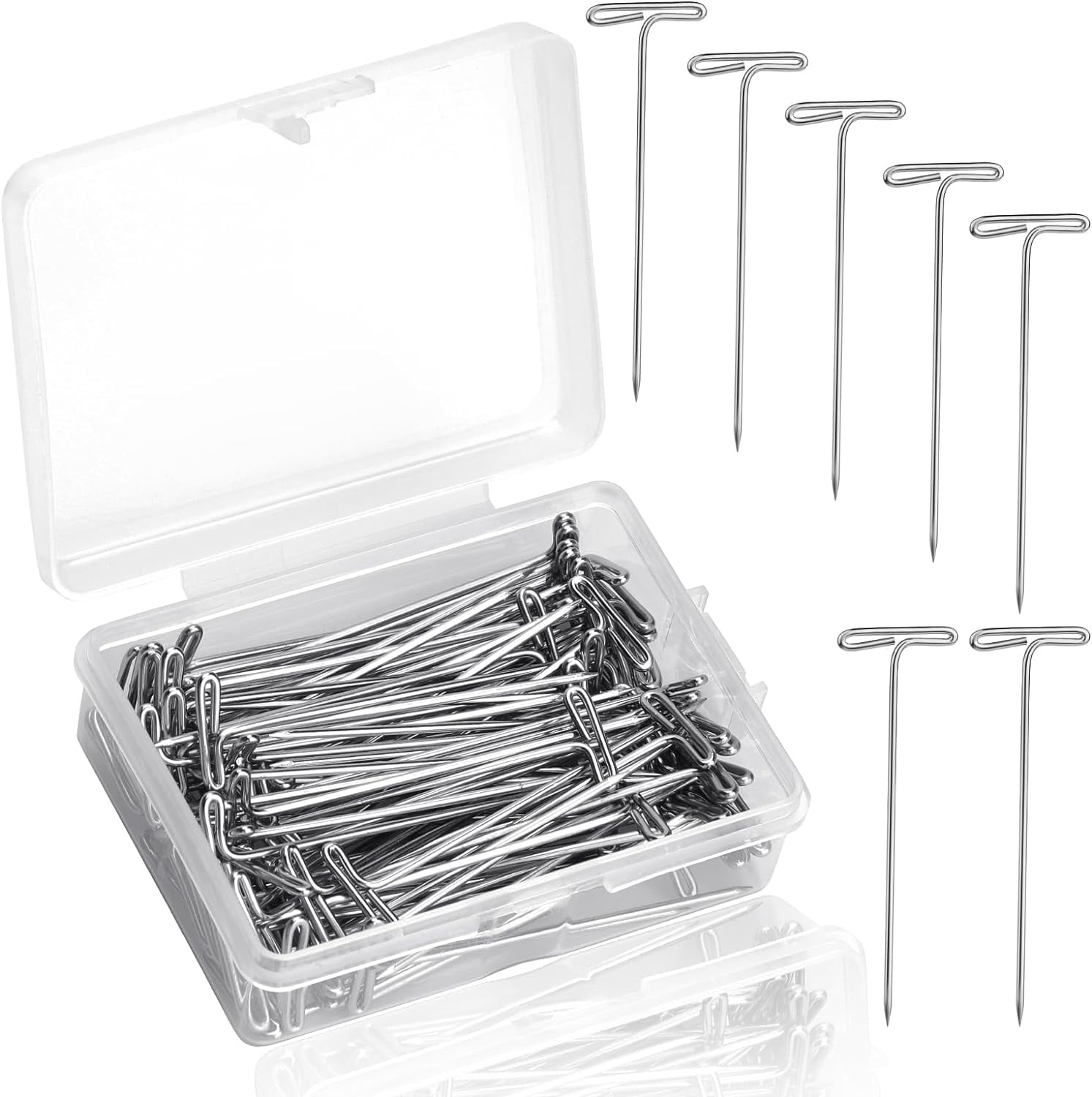 T Pins, 100 Pack 2 inch Sewing Pins for Blocking Knitting, Stainless ...