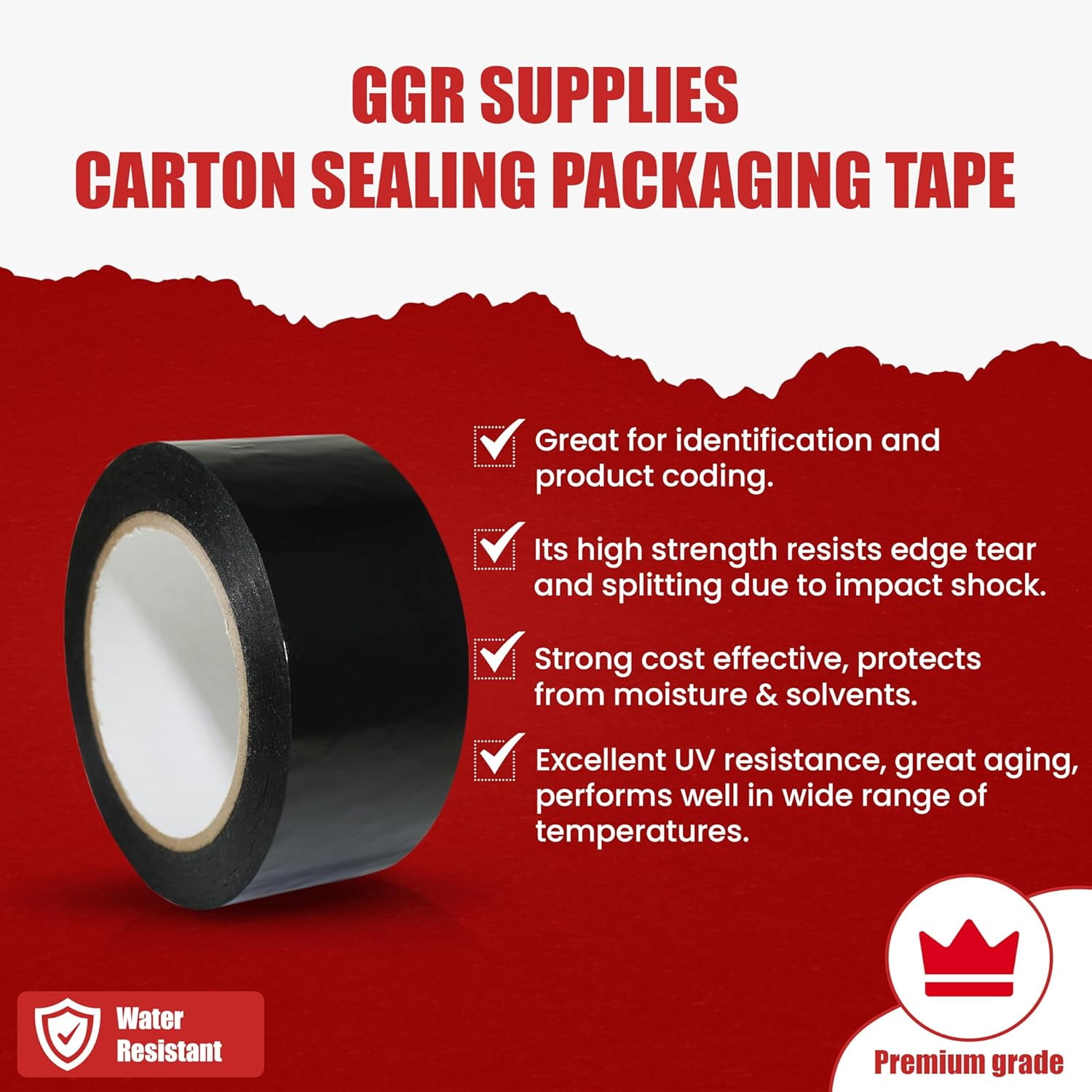 T.R.U. Opp-20C Red Carton Sealing Packaging Tape 2 In. Wide X 110 Yds ...