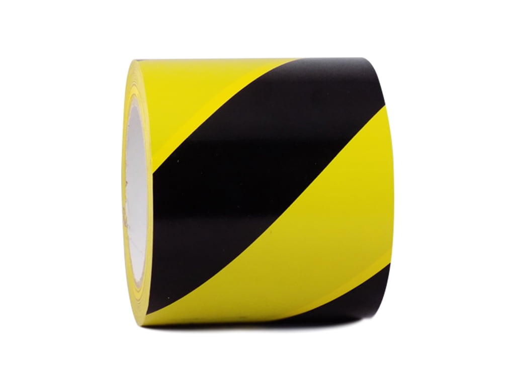 T.R.U. SST-618C Black & Yellow Hazard Warning Safety Stripe Tape: 4" in ...