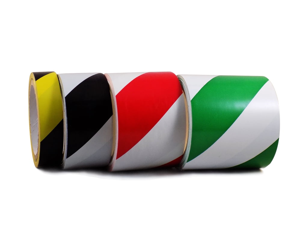 T.R.U. SST-618C Red & White Hazard Warning Safety Stripe Tape: 3/4" in ...