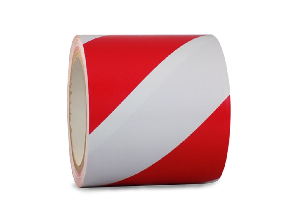 T.R.U. Safety Stripe Tape SST-618C Red & White Hazard Warning 4 in. x ...