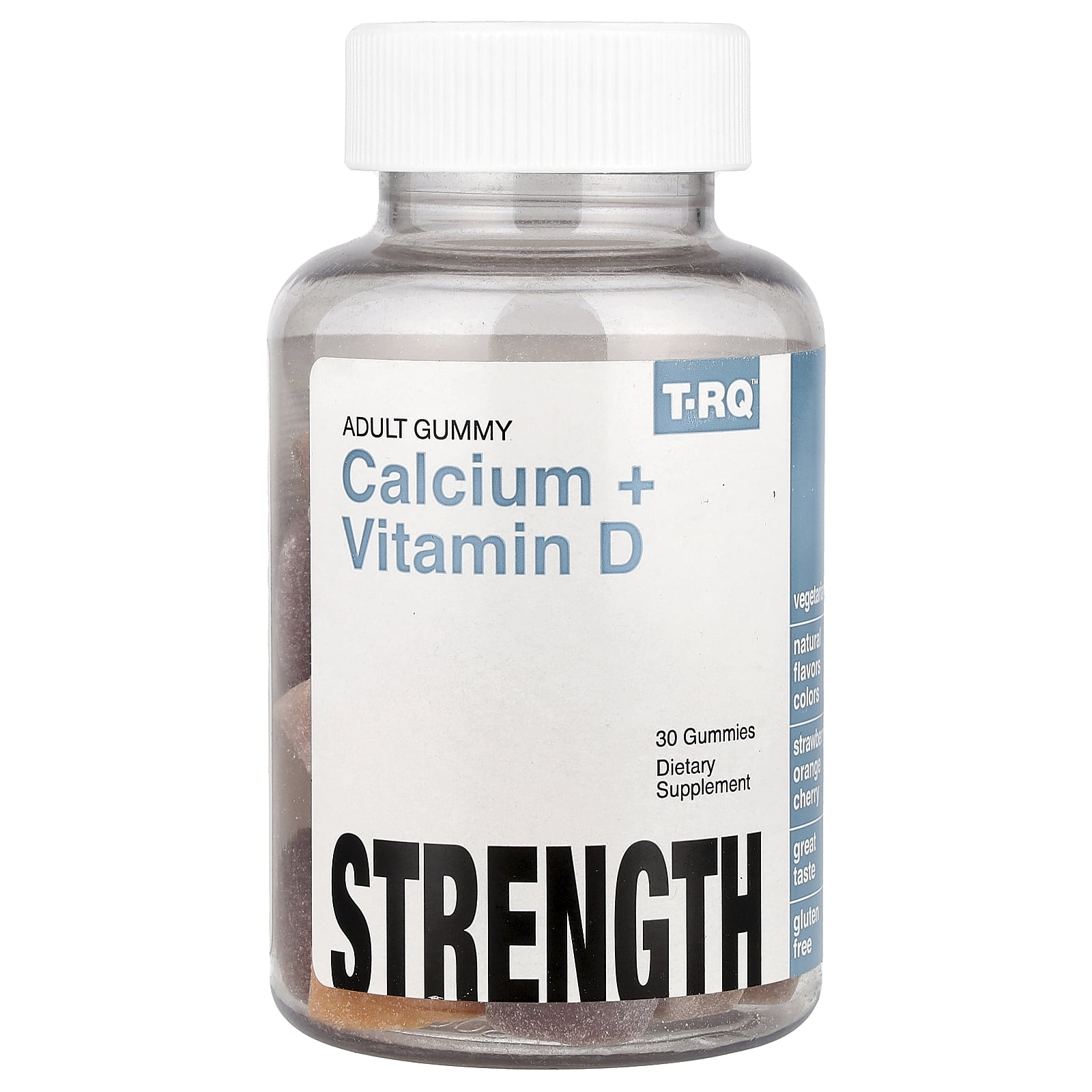 T-RQ Adult Gummy, Calcium + Vitamin D, Strawberry, Orange, Cherry, 30 ...