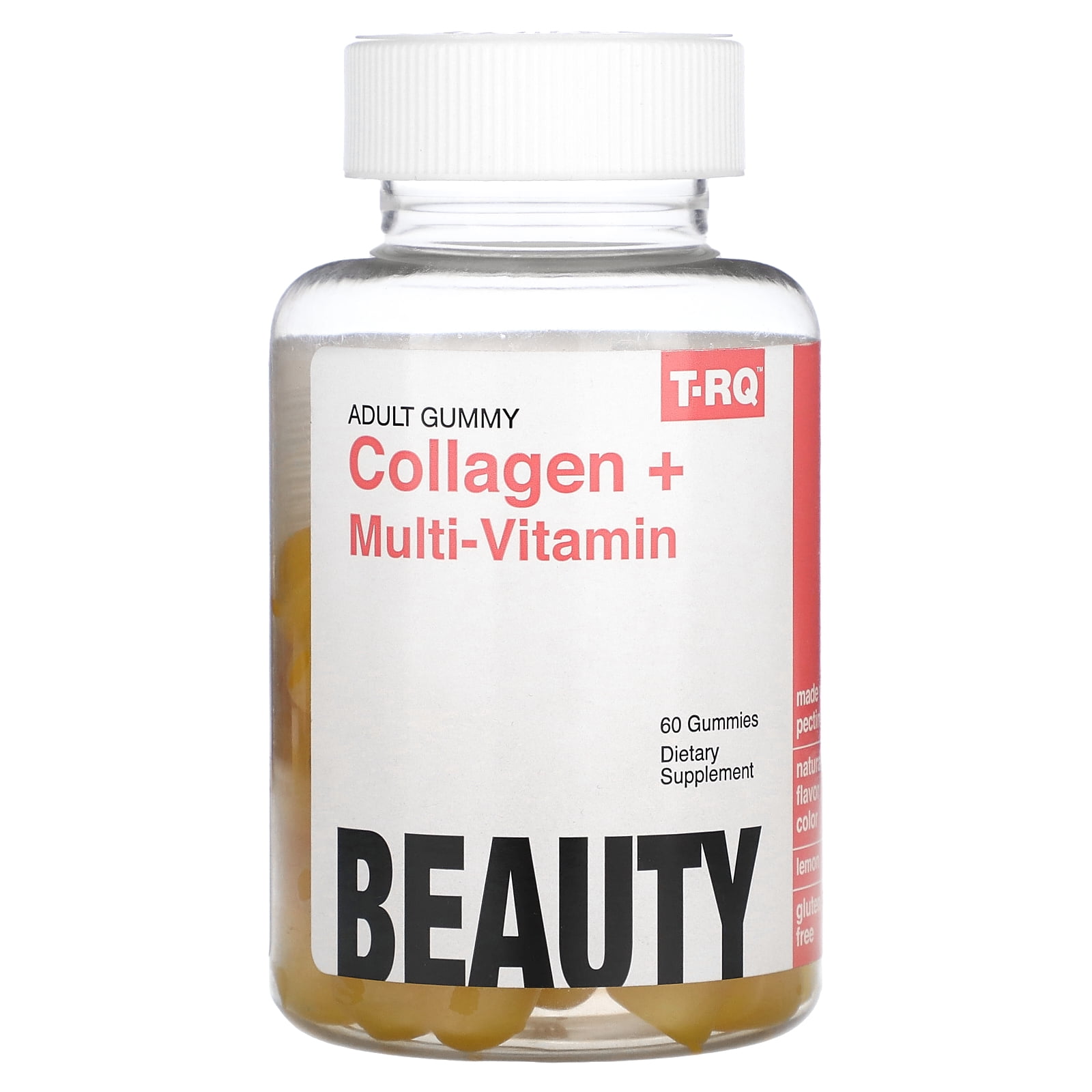 T-RQ Adult Gummy, Collagen + Multi-Vitamin, Lemon, 60 Gummies - Walmart.com