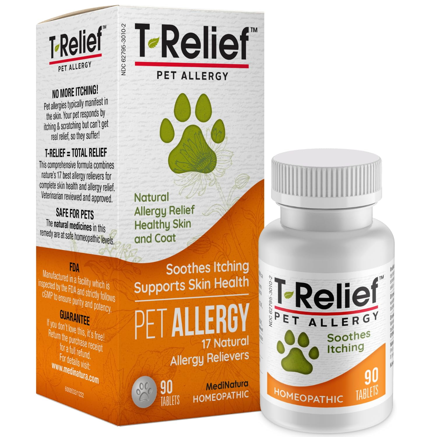 T-Relief Pet Allergy Support for Dogs & Cats Itchy Relief Supports ...