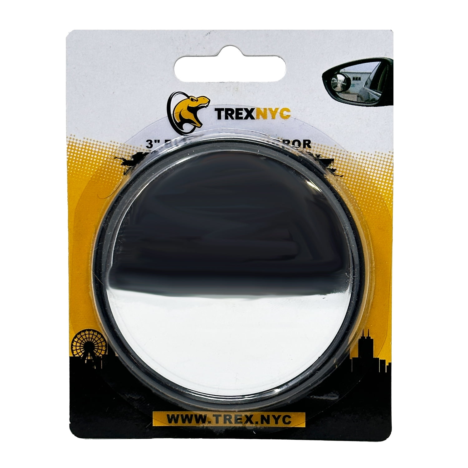 T-Rex Blind Spot Mirror, Attaches to Your Exterior Car Mirror (3" Round ...