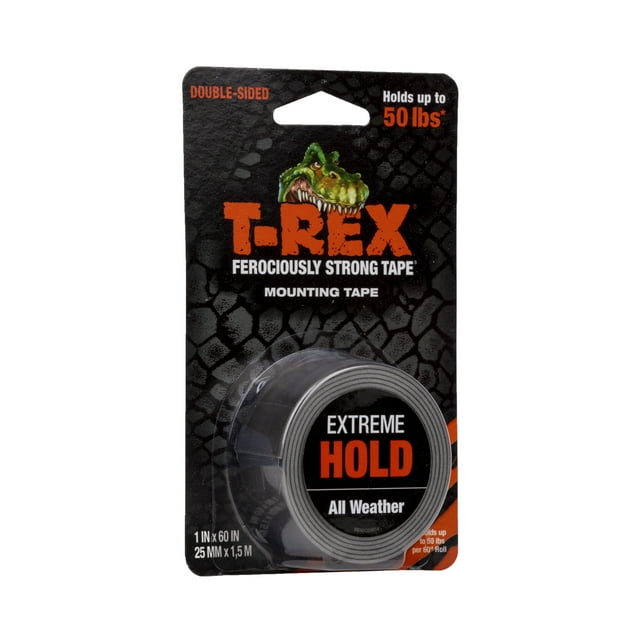 T-Rex Brand 1 in. x 60 in. Black Extreme Hold Mounting Tape - Walmart.com