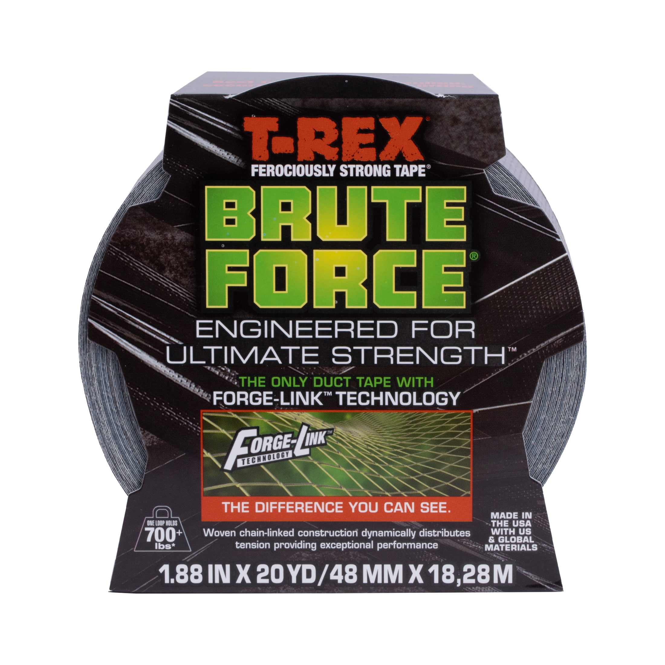 T-Rex Brute Force Duct Tape, 1.88 in. x 20 yd., Black - Walmart.com